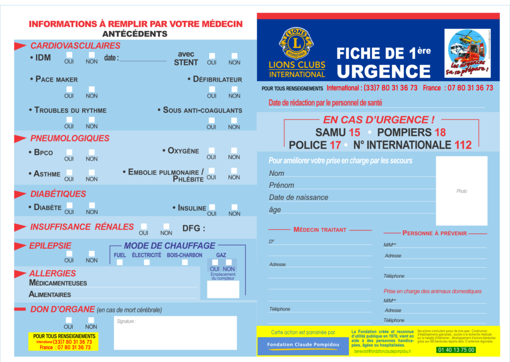 Fiche de 1ère urgence - SDIS 36 Fiche de 1ère urgence - SDIS 36